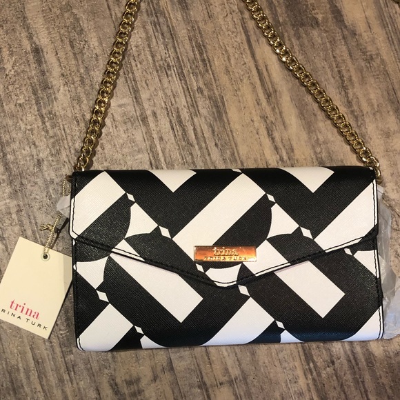 Trina Turk | Bags | Nwt Trina Turk Trifold Crossbody Chain Geo Wallet ...
